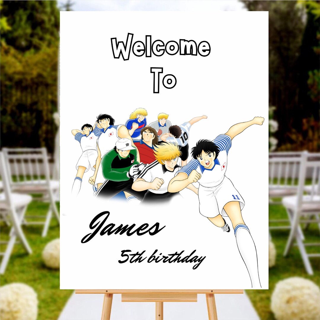 Captain Tsubasa Birthday Welcome Sign, Soccer Party Banner (digital) - Etsy