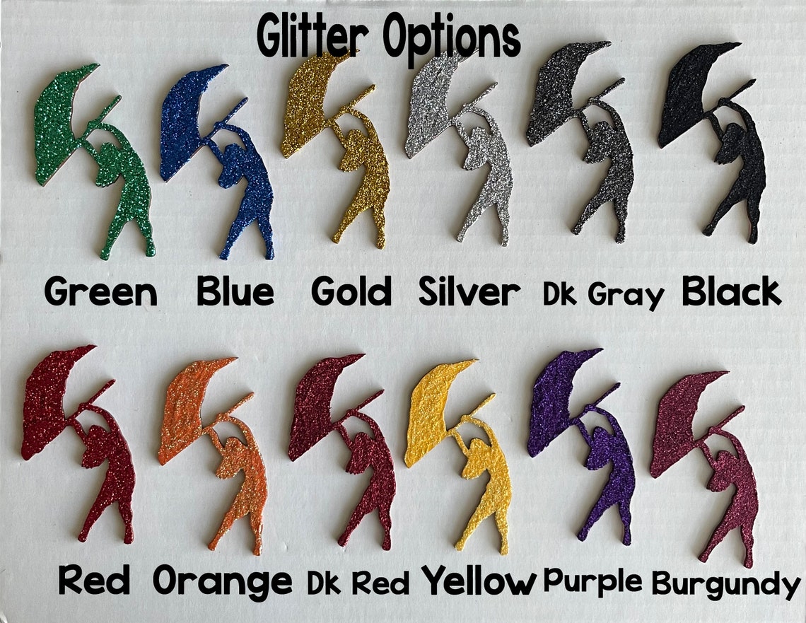 Glitter Wood Cutouts - Colorguard 4 Inch Dancer High School Homecoming ...
