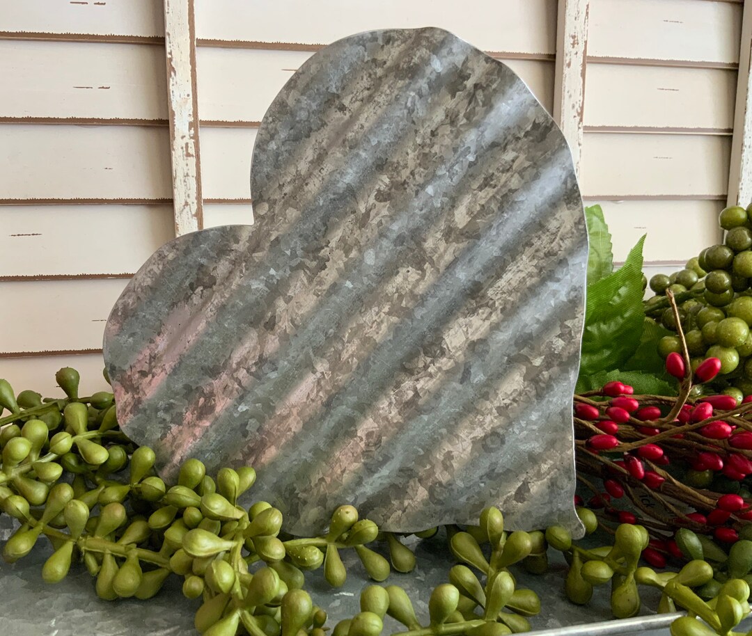 Galvanized Metal Heart - Etsy