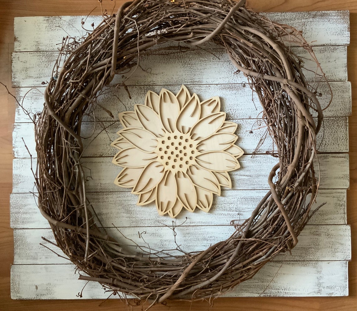 Sunflower Sign Diy Wreath Floral Supply Wreath Center DIY - Etsy