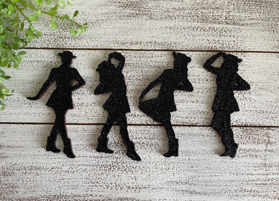 Drill Team Wood Cutouts - Glitter Version Drill Team 4 Inch Dancer High ...