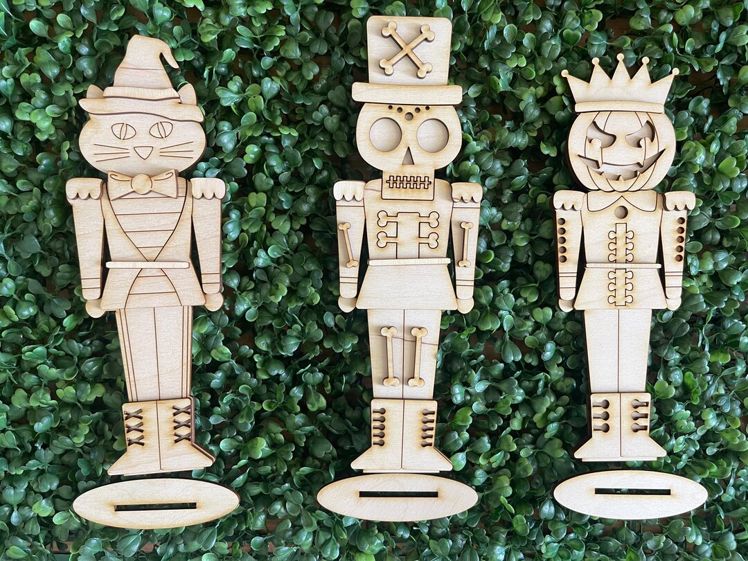 DIY Halloween Standing Wood Sign - Nutcracker TRIO Set Whimsy Spooky ...