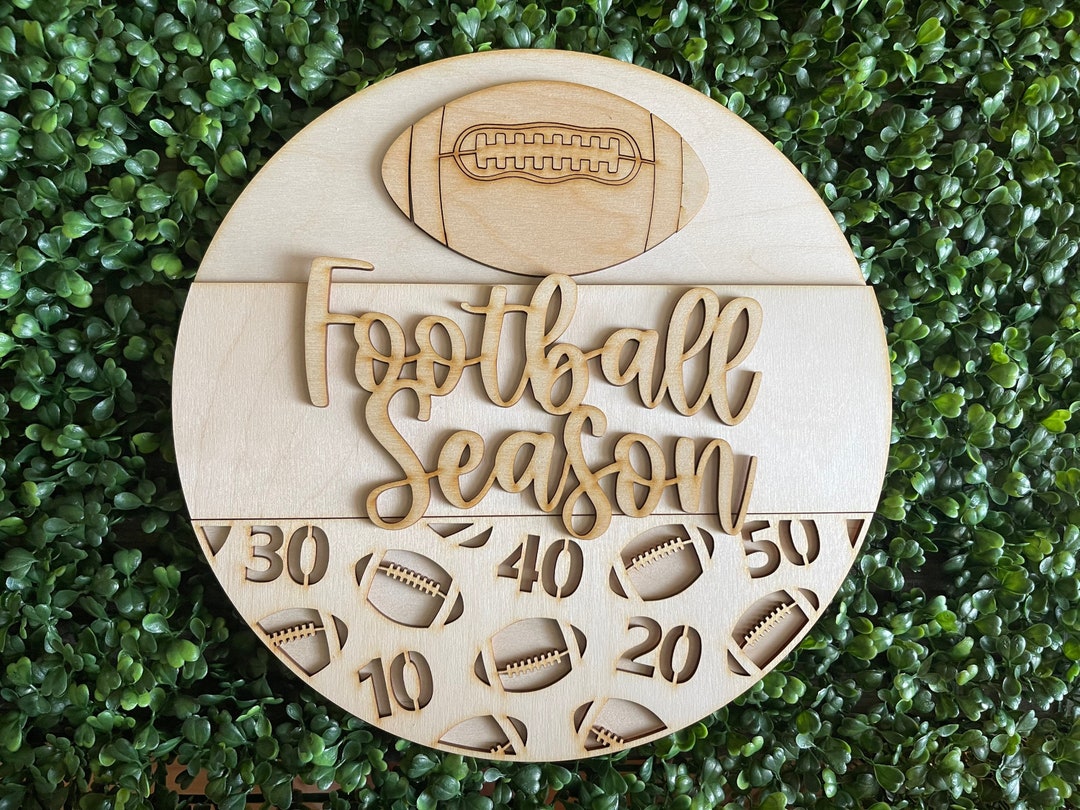 DIY Wood Sign - Football Season Game Time Unfinished Cut Out Door ...