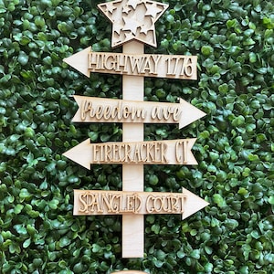 July 4th Street DIY Wood Sign - Patriotic Independence Summer ...