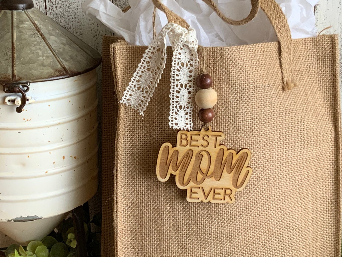 Best Mom Ever Tag Ornament Car Charm Tassel - Mother’s Day Gift Present ...