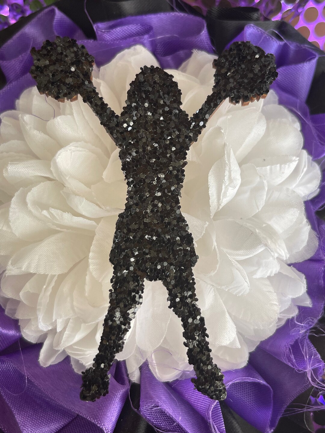 Cheer Wood Cutouts - Glitter Version 4 Inch High School Homecoming Mum ...