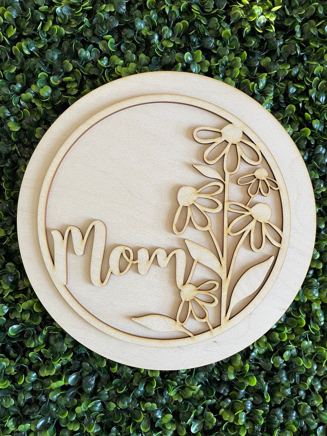 Mom DIY Wood Sign - Best Mother Ever Unfinished Cut Out Door Hanger ...