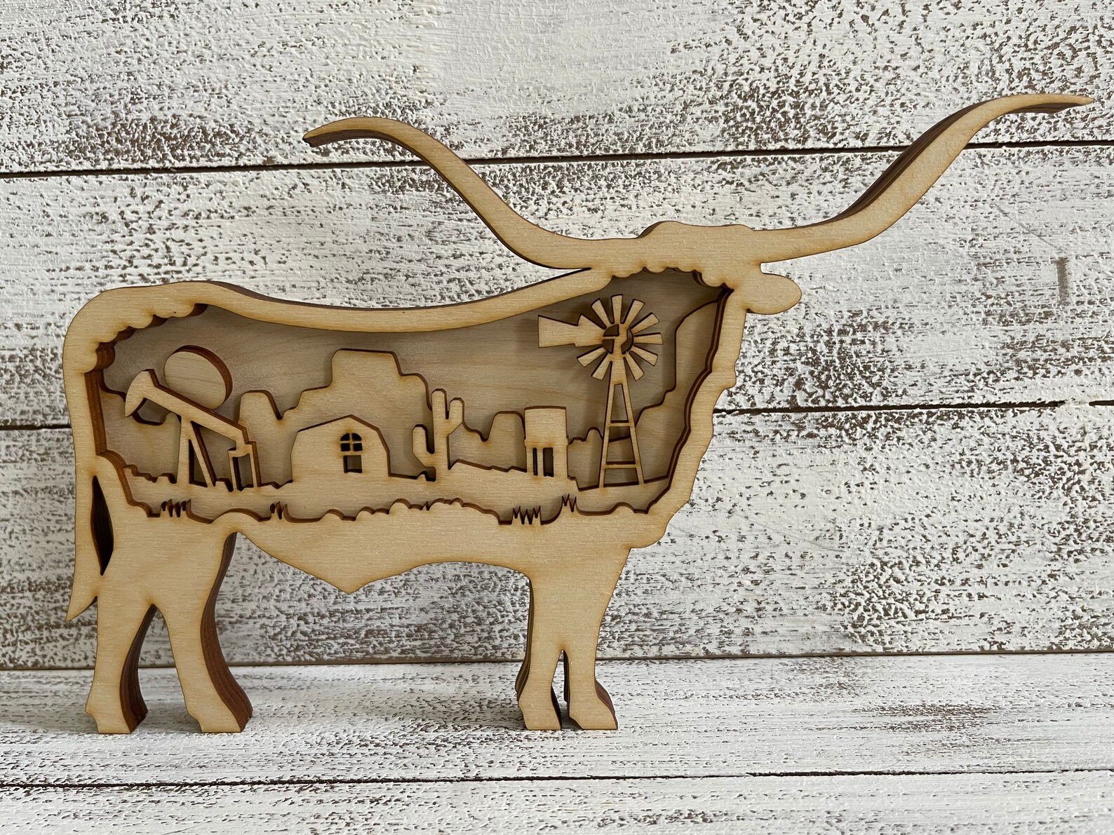 DIY Longhorn Wood Sign Shelf Sitter Home Decor Western - Etsy