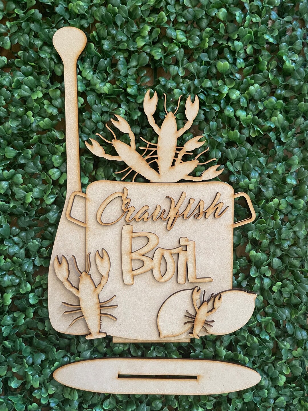 Crawfish DIY Wood Standing Sign - Unfinished Cut Out Shelf Sitter Decor ...