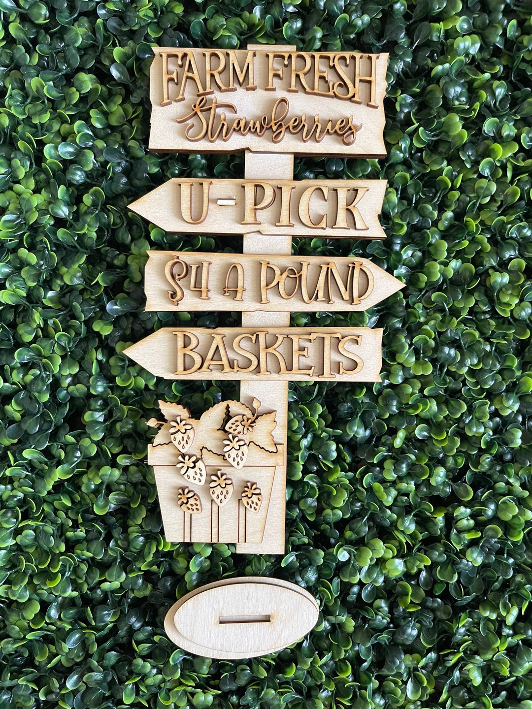 Strawberry DIY Wood Street Sign - Berry Jam Fields Carton Unfinished ...