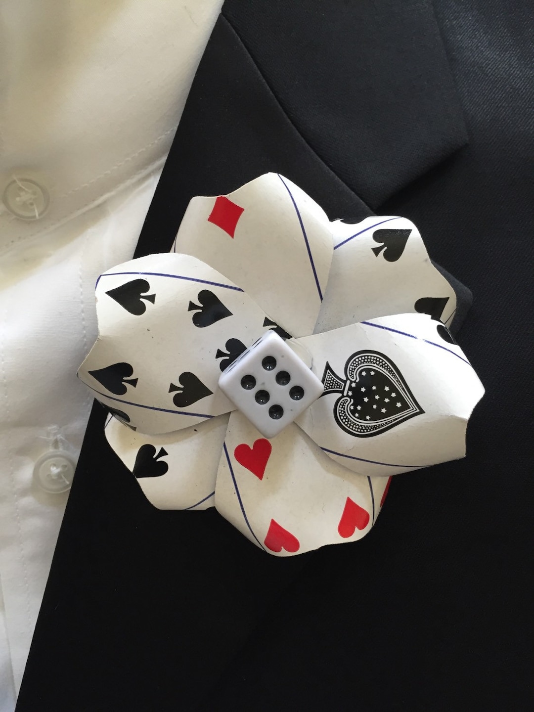 Poker Card Boutonniere - Weddings, Prom, Casino Night, Game Night ...
