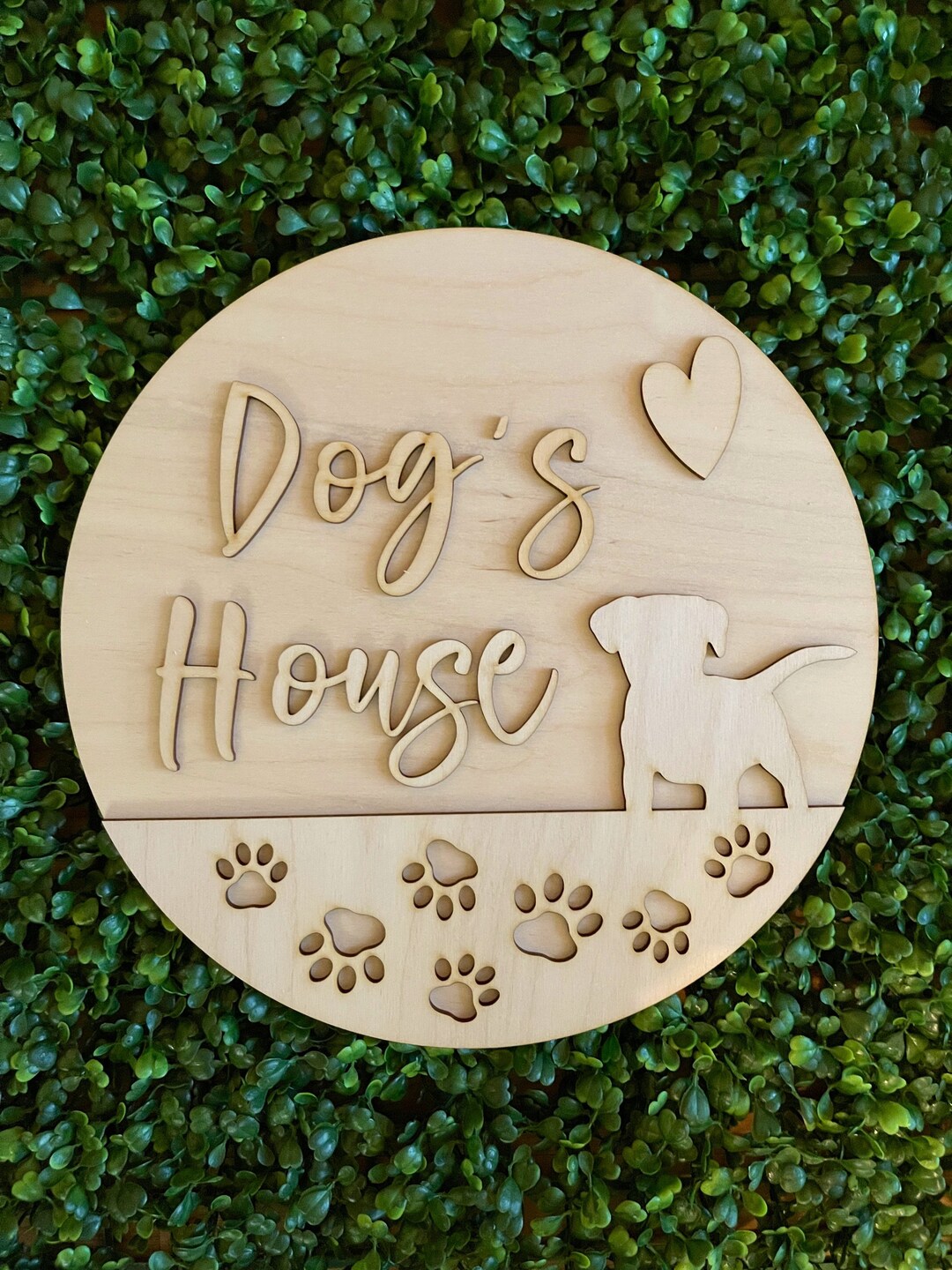 DIY Wood Sign - Dog Welcome Dog House Unfinished Cut Out Door Hanger ...