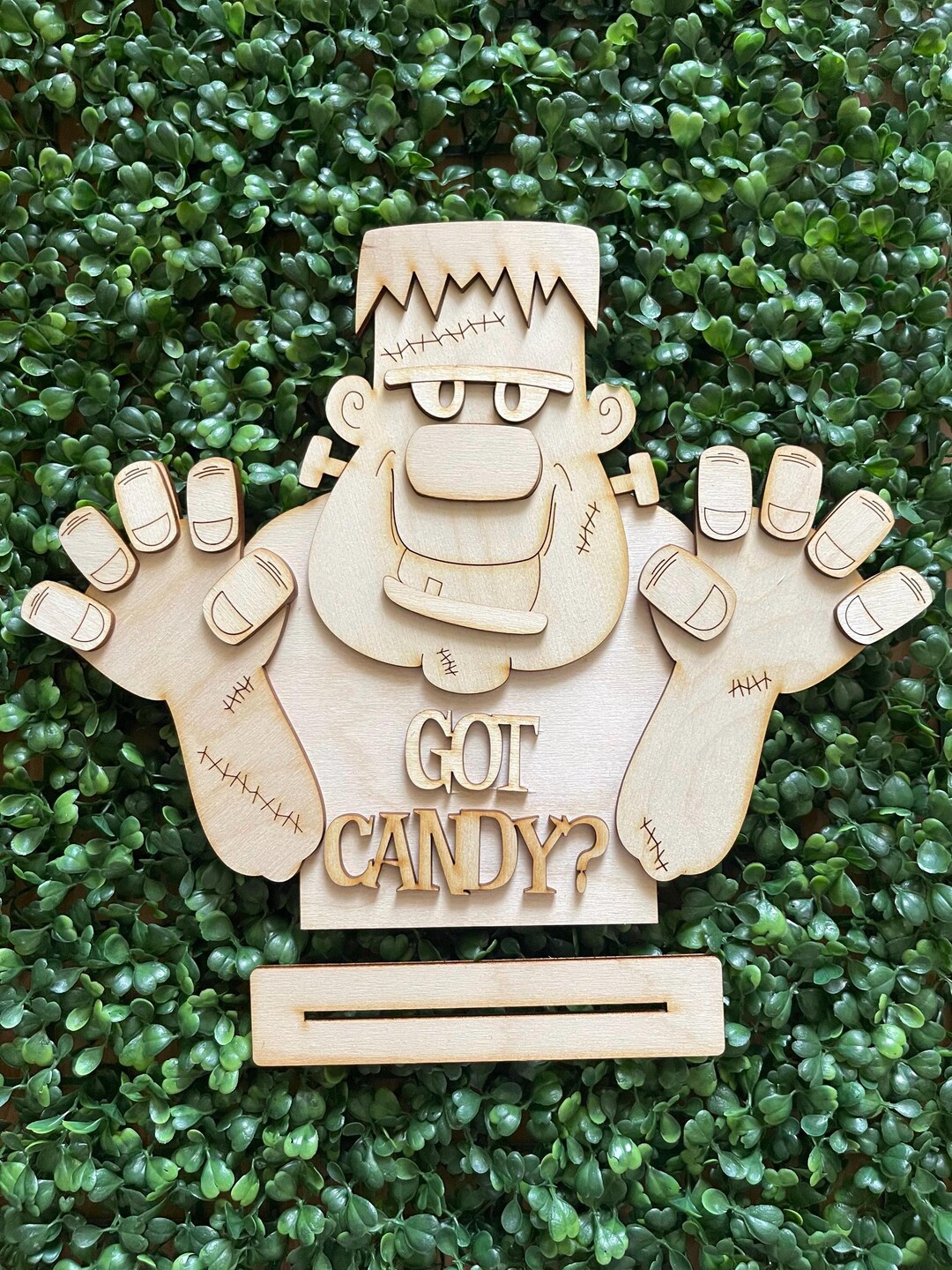 DIY Halloween Wood Sign - Standing Frankenstein Got Candy Whimsy ...