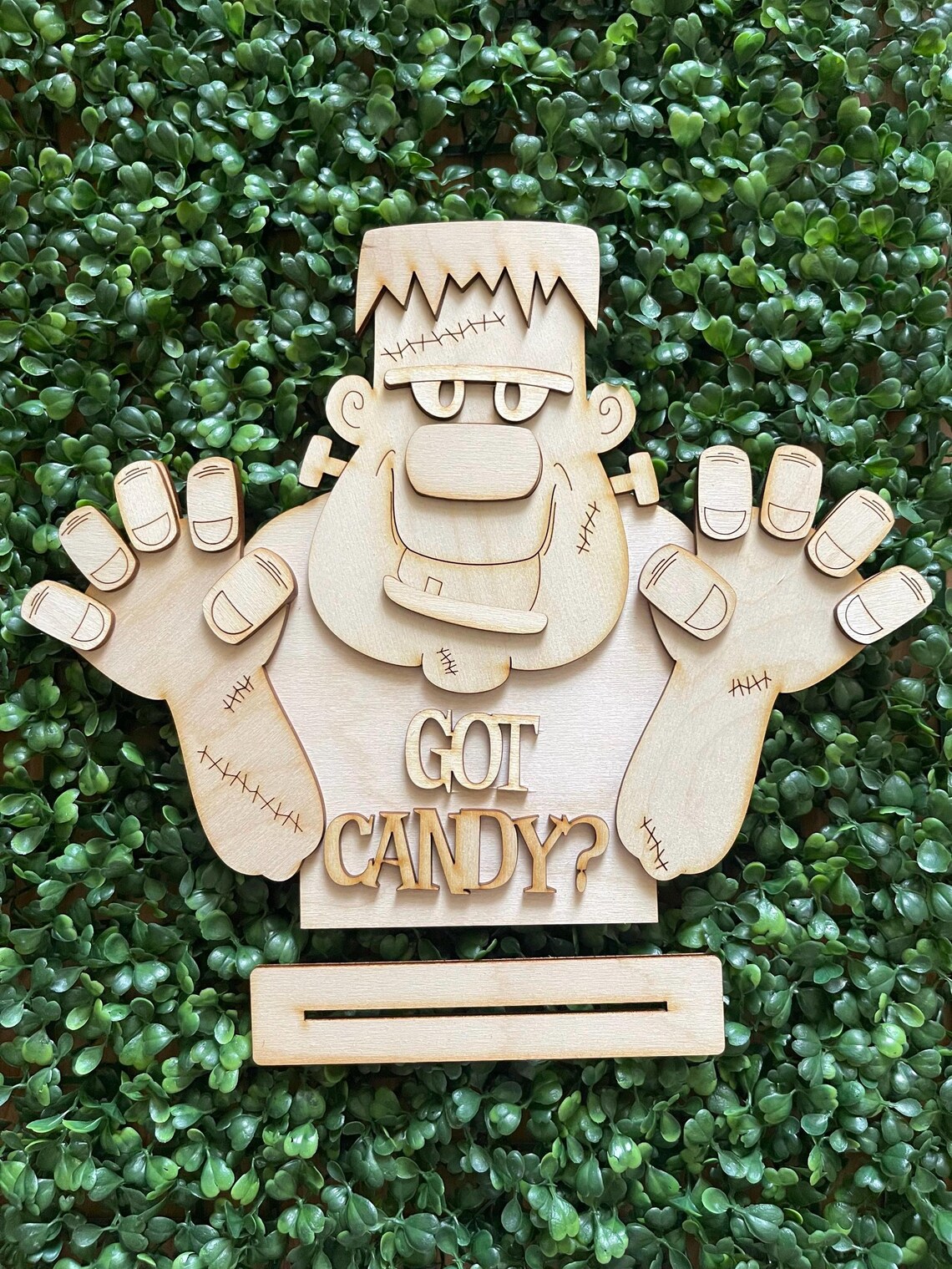 DIY Halloween Wood Sign - Standing Frankenstein Got Candy Whimsy ...
