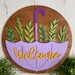 Spring Sign - Welcome Umbrella Home Decor Door Hanger Round Wreath ...