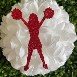Cheer Wood Cutouts - Glitter Version 4 Inch High School Homecoming Mum ...