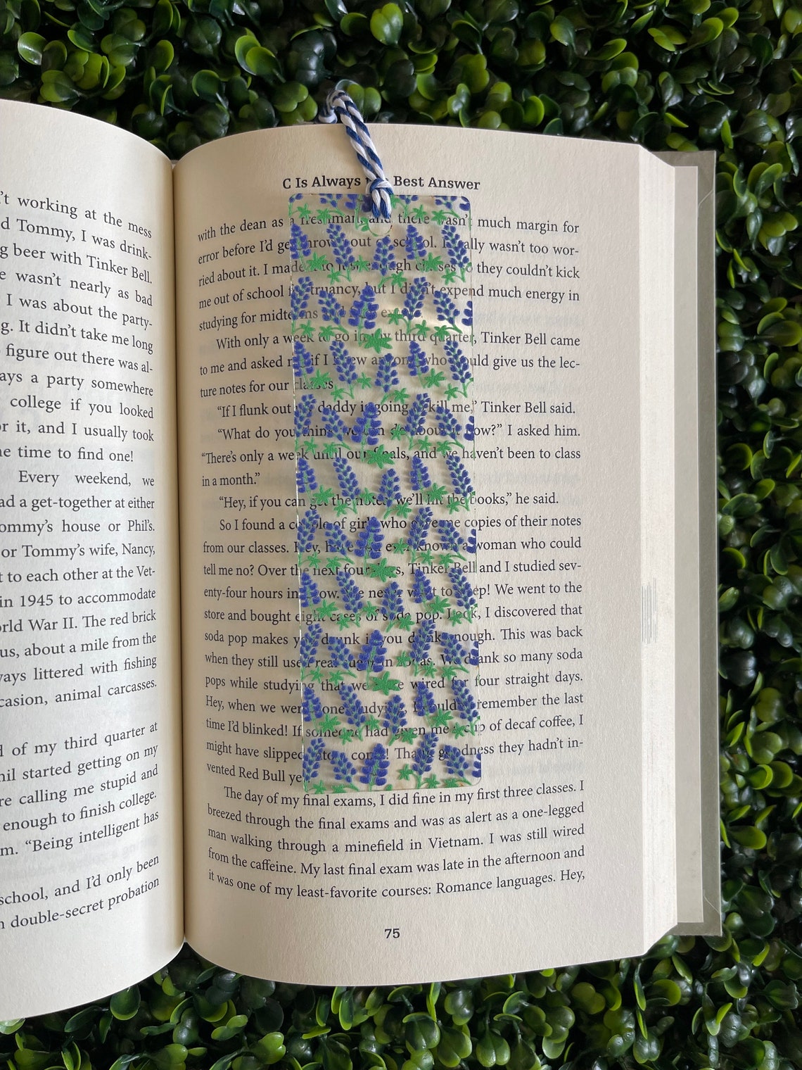Bookmark - Texas Bluebonnet Reading Book Library Lover Nerd Nook School ...