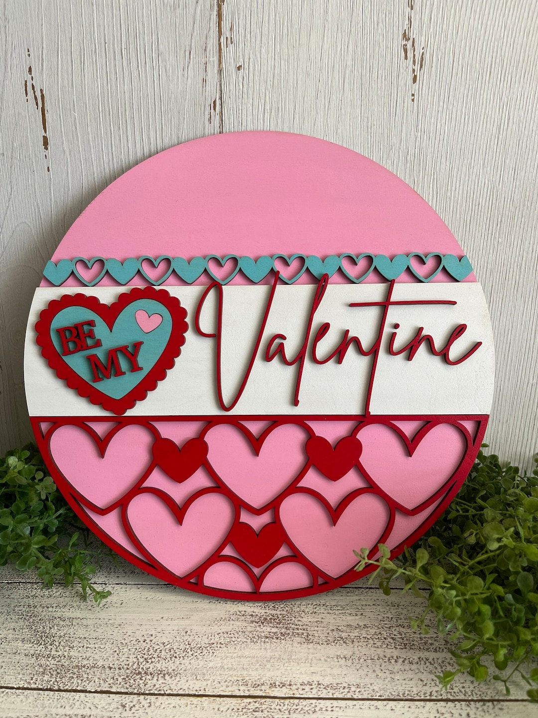 Valentine Wood Sign - Be My Valentine Heart Home Decor Tiered Tray ...