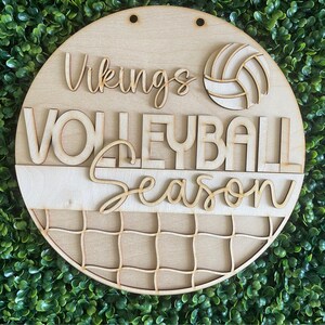 Volleyball DIY Wood Sign - Team Spirit Game Time Unfinished Door Hanger ...