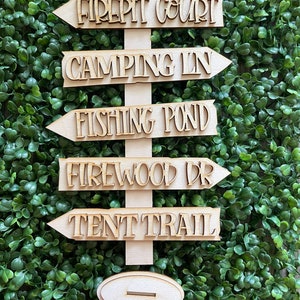 Camping Street DIY Wood Sign - RV Tent Lake Trails Fishing Fire Summer ...