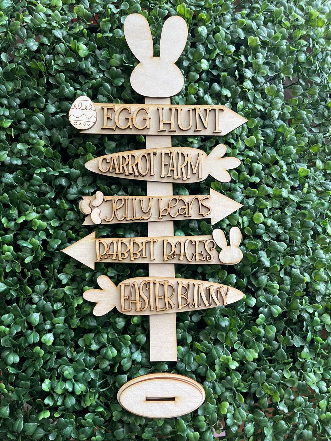 Easter Street DIY Wood Sign - Bunny Carrot Hunt Jelly Beans Unfinished ...