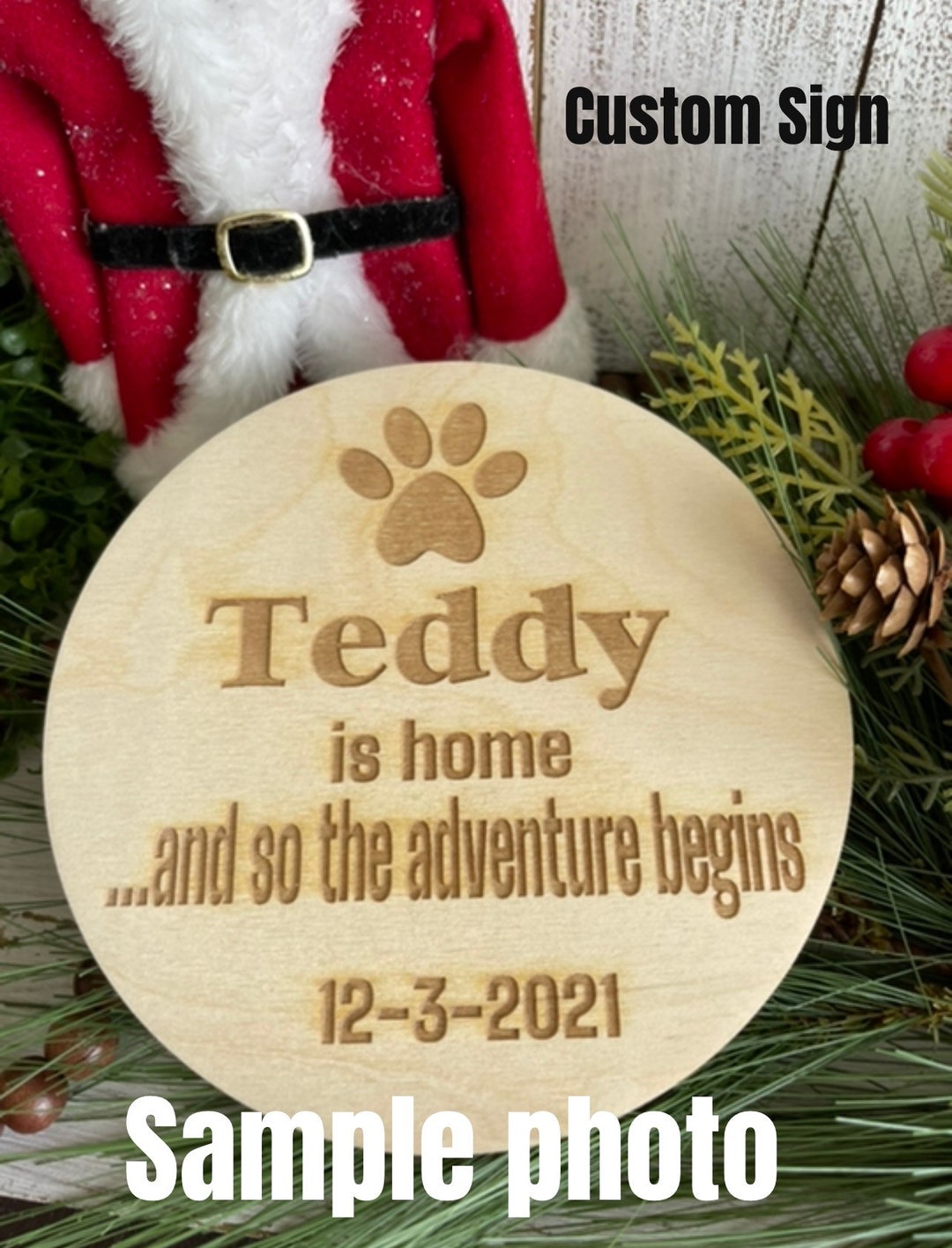 Custom Pet Milestone Sign - 6 Inch Wood Sign New Pet Puppy Rescue Decor ...