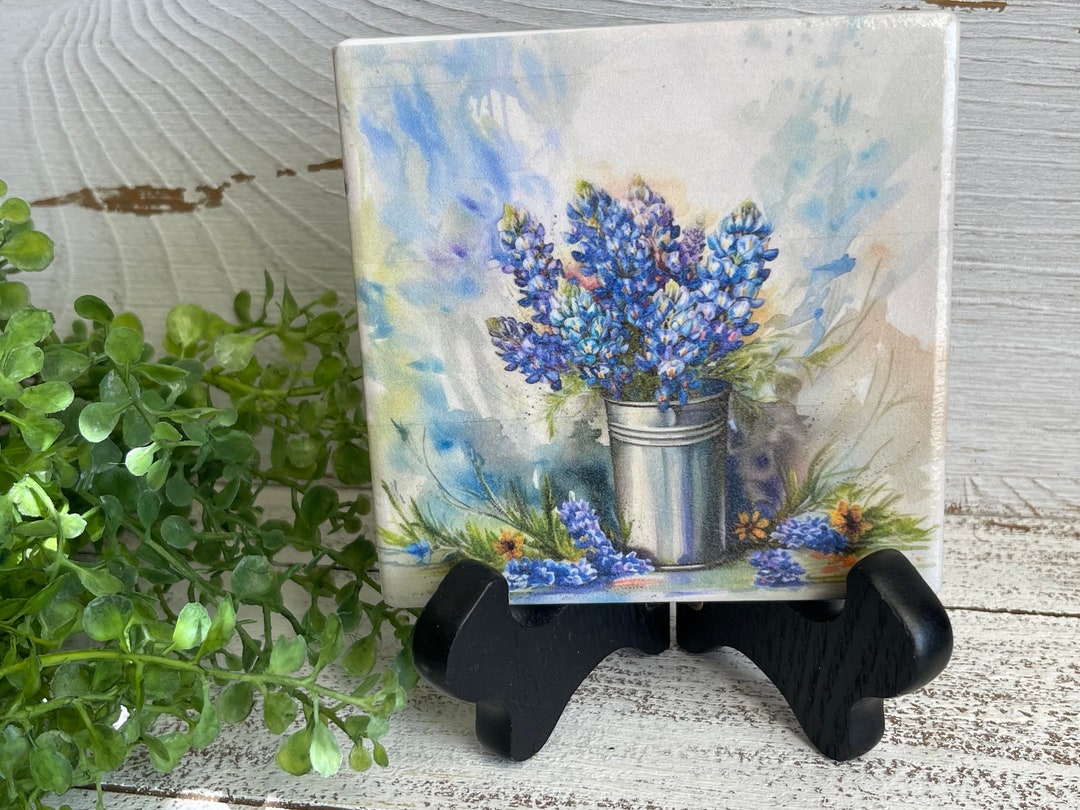 Texas Bluebonnet Coaster - Cactus Armadillo Home Decor Texan Pride ...