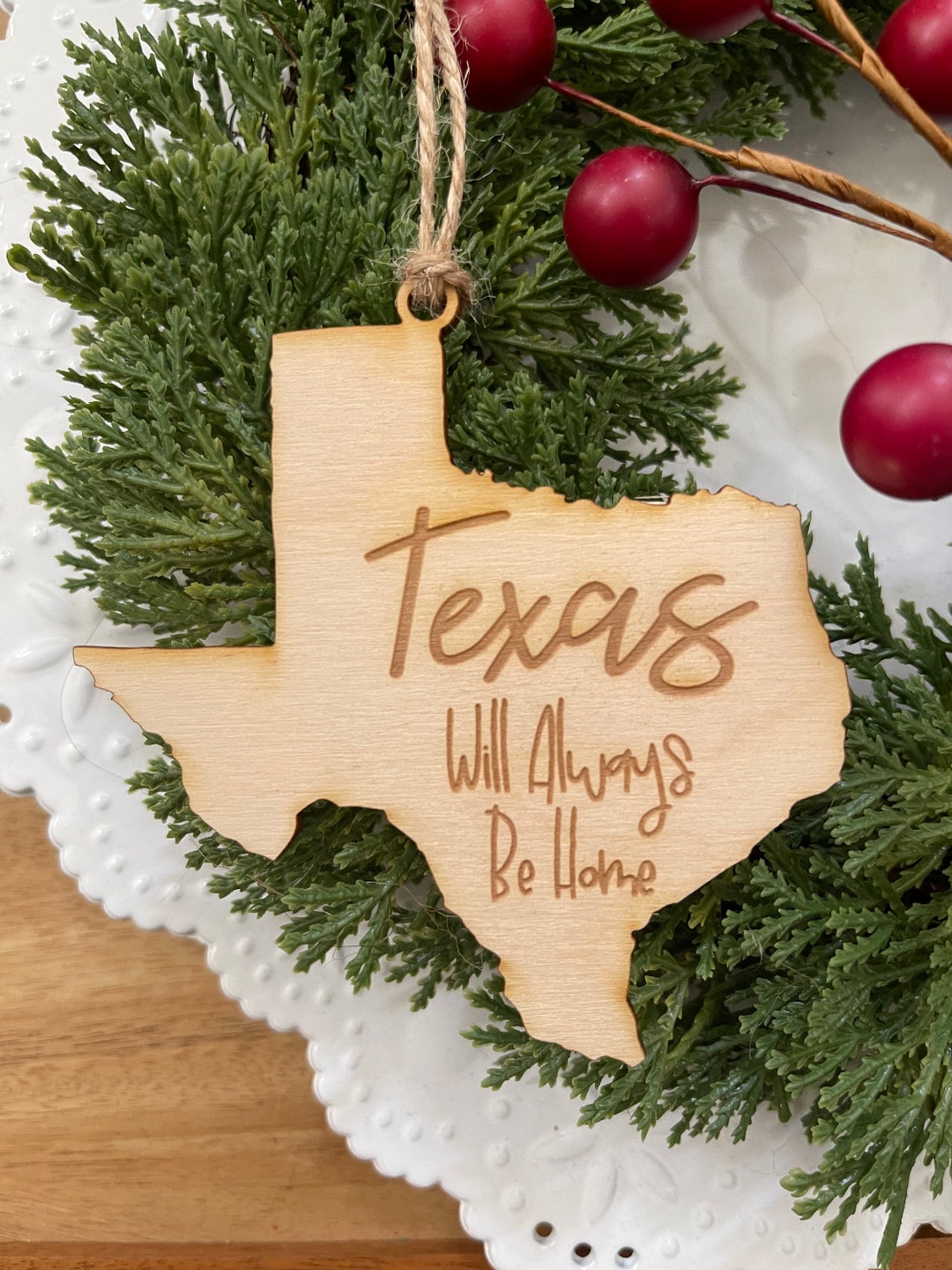 Texas Tag Ornament - Will Always Be Home Lone Star State City Hometown ...