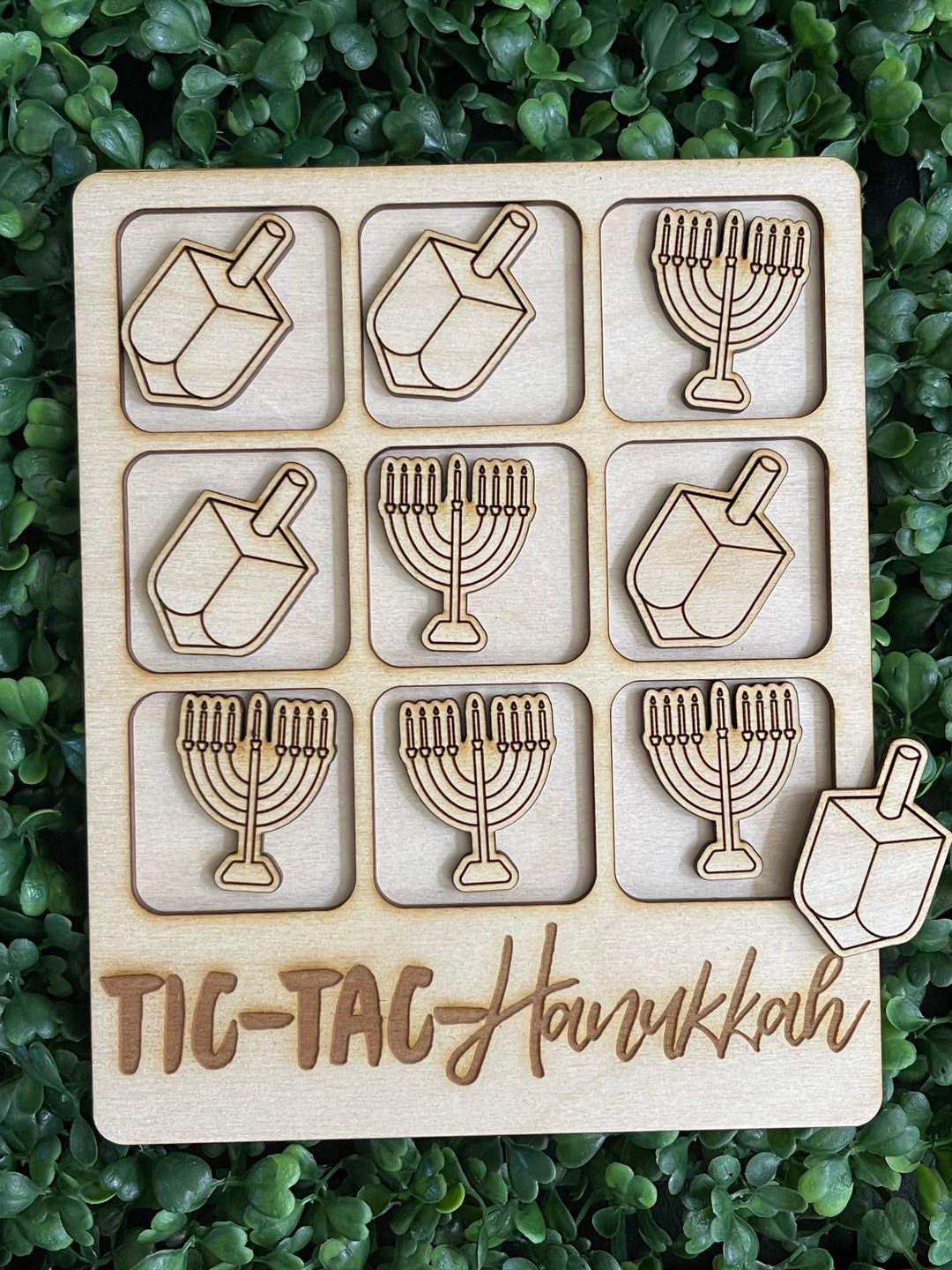 Tic Tac Toe Hanukkah Game DIY - Kids Table Celebration Menorah Dreidel ...