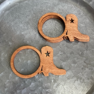 Cowboy Boot Napkin Ring - Birch Wood Holder Dinnerware Setting Wedding ...