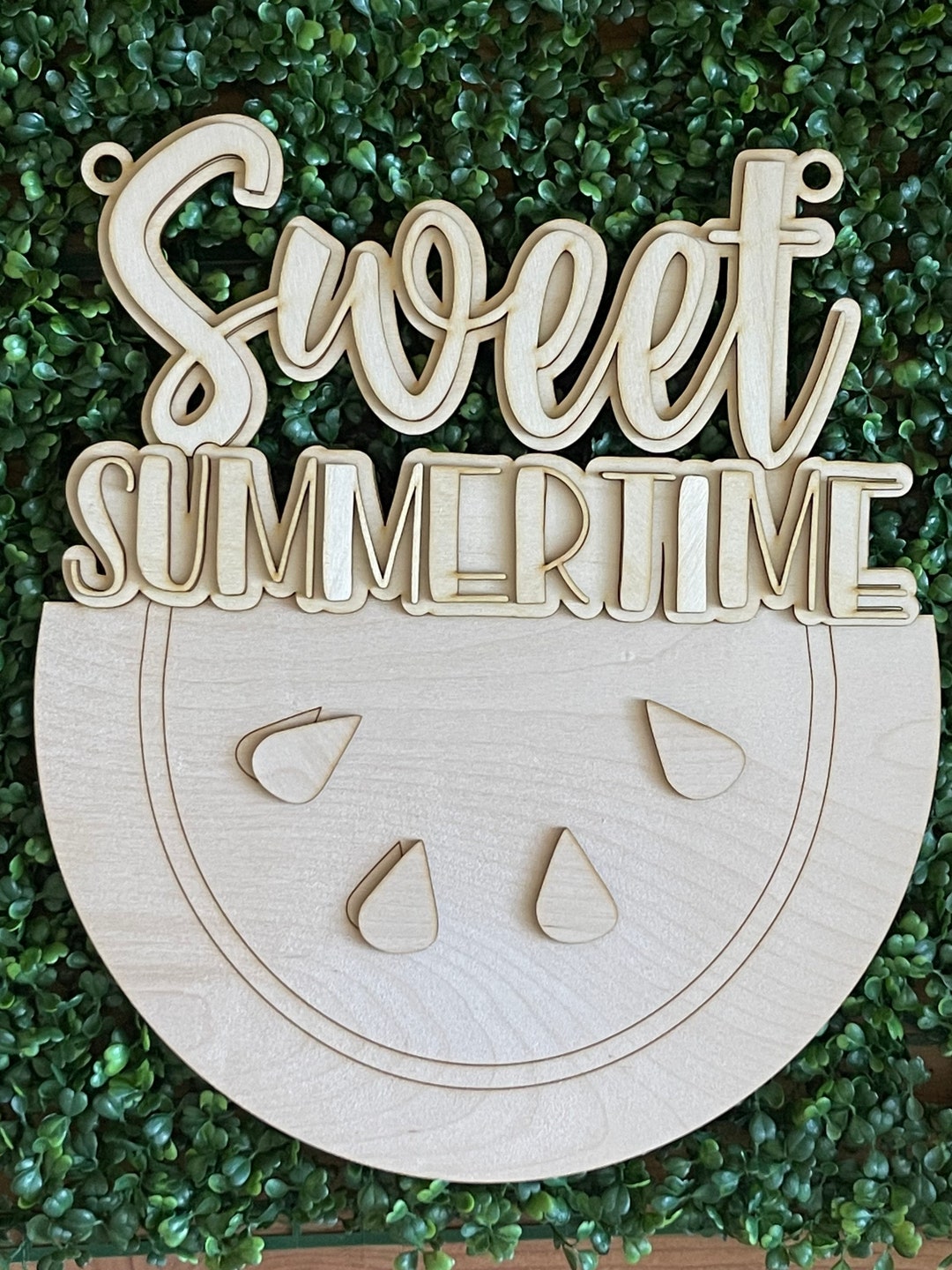 Watermelon DIY Wood Sign - Sweet Summertime Unfinished Cut Out Door ...