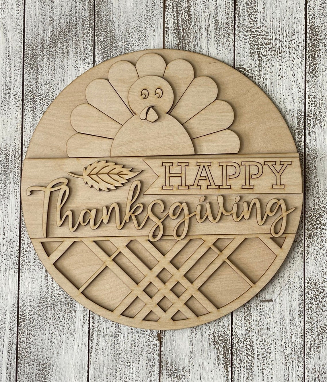 DIY Wood Sign Happy Thanksgiving Turkey Unfinished Cut Out - Etsy