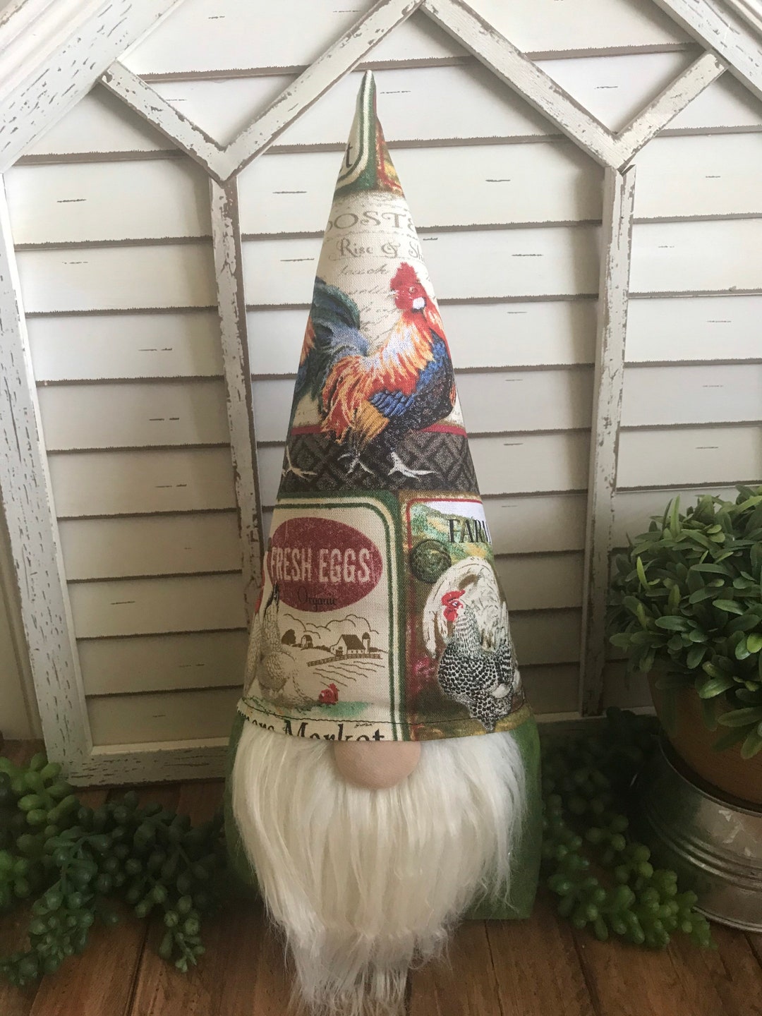 Farmhouse Gnome Kitchen Dining Decor Fall Autumn Rooster Tiered Tray ...