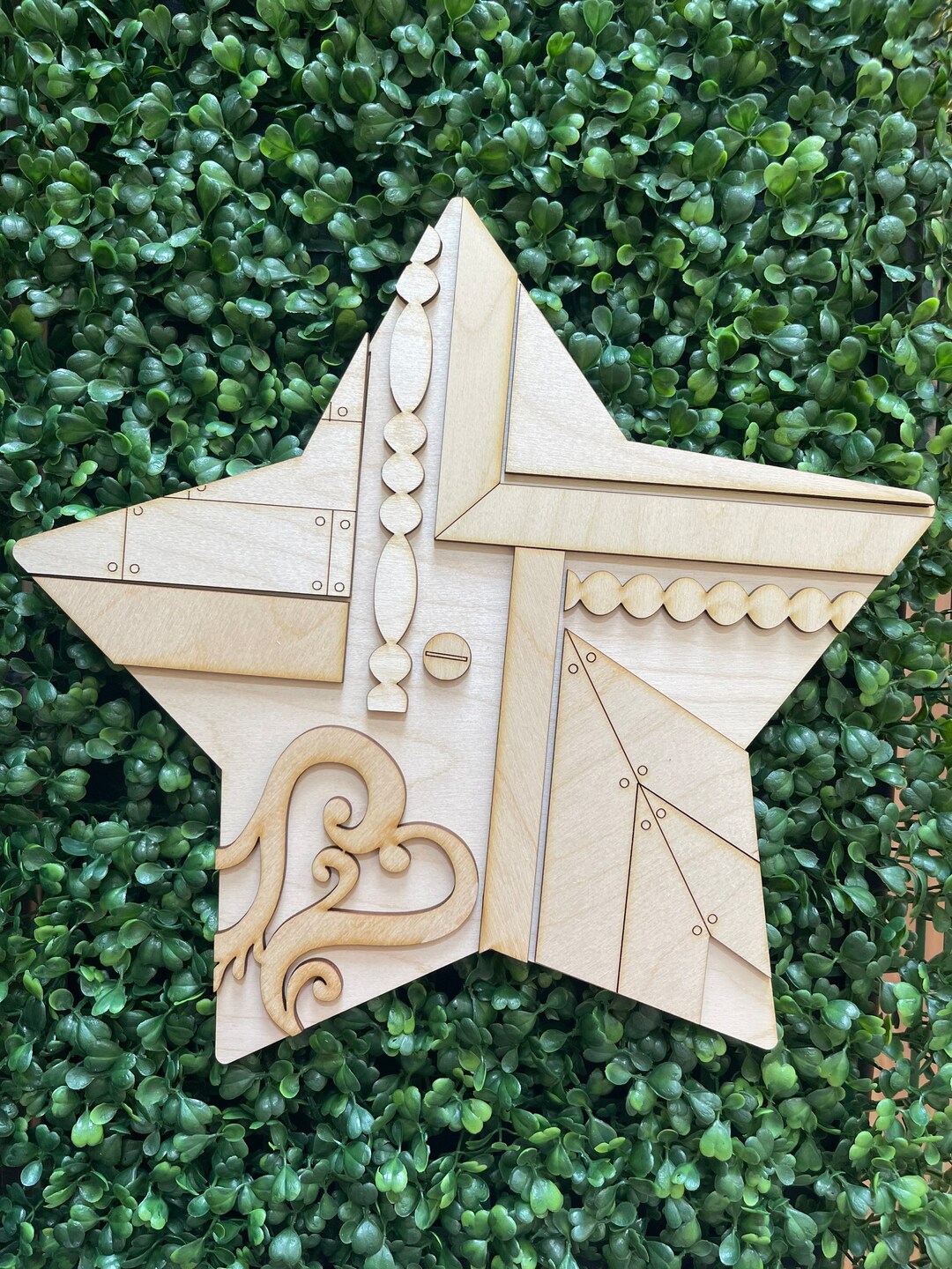 DIY Star Wood Sign - Vintage Rustic Farmhouse Unfinished Cut Out Door ...