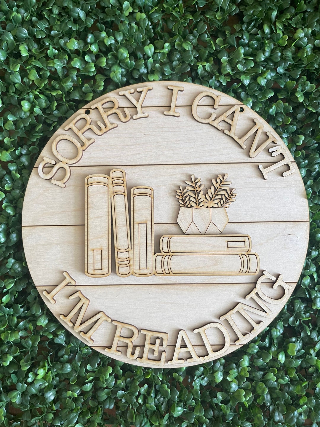 Book DIY Wood Sign - Sorry I Am Reading Librarian Book Lover ...