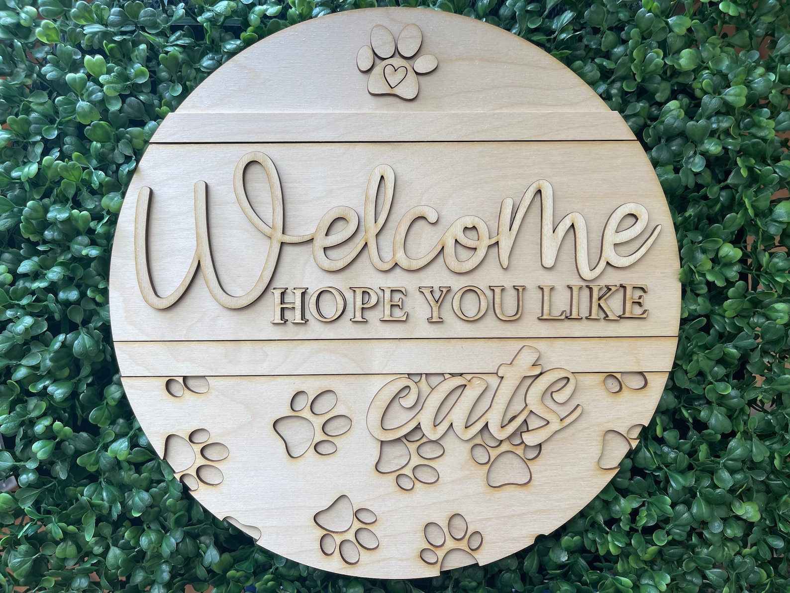 DIY Wood Sign - Dog OR Cat Welcome Unfinished Cut Out Door Hanger Wall ...