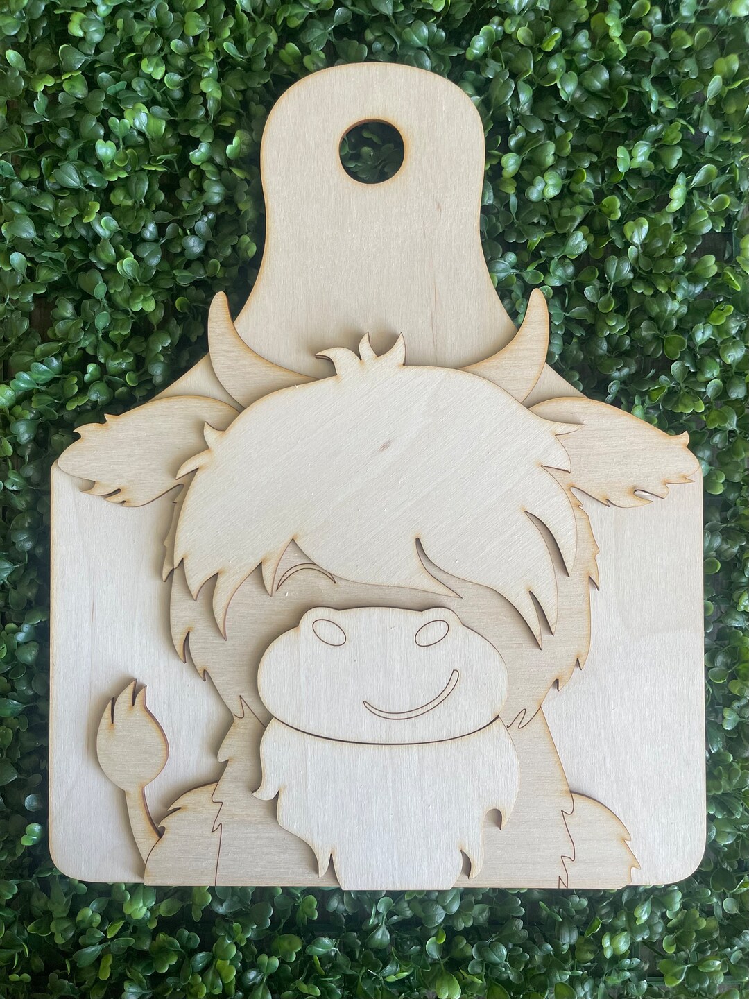 Highlander Cow DIY Sign - Farm Ranch Cattle Home Decor Door Hanger ...