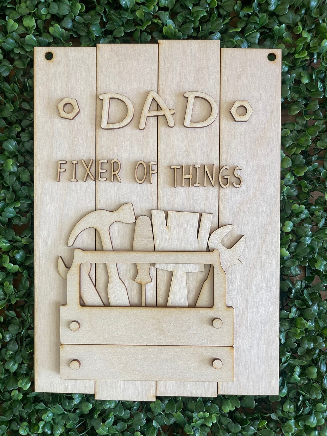 Father’s Day DIY Wood Sign - Dad Fixer of Things Workshop Unfinished ...