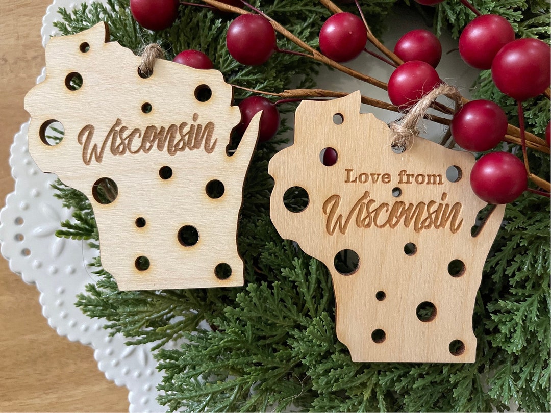 Wisconsin Ornament Tag - Gift Favor Madison Green Bay Kenosha Milwaukee ...