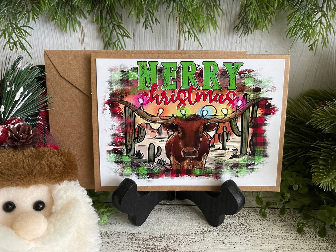 Texas Greeting Card - Blank Note Card Lone Star State Texan TX Longhorn ...