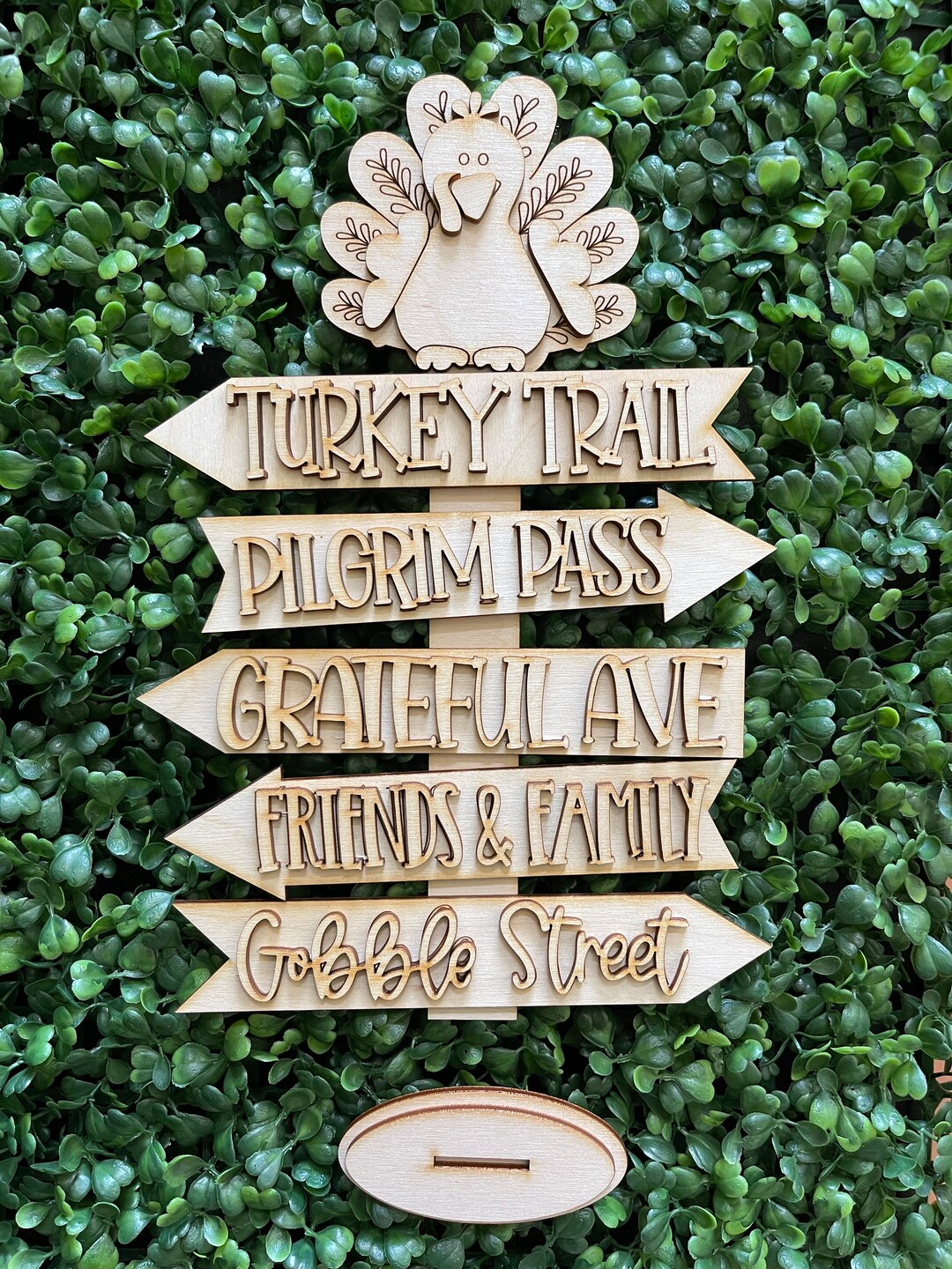 Thanksgiving Turkey Street Sign DIY Wood - Unfinished Cut Out Door ...