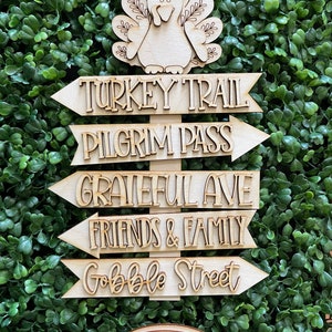 Thanksgiving Turkey Street Sign DIY Wood - Unfinished Cut Out Door ...