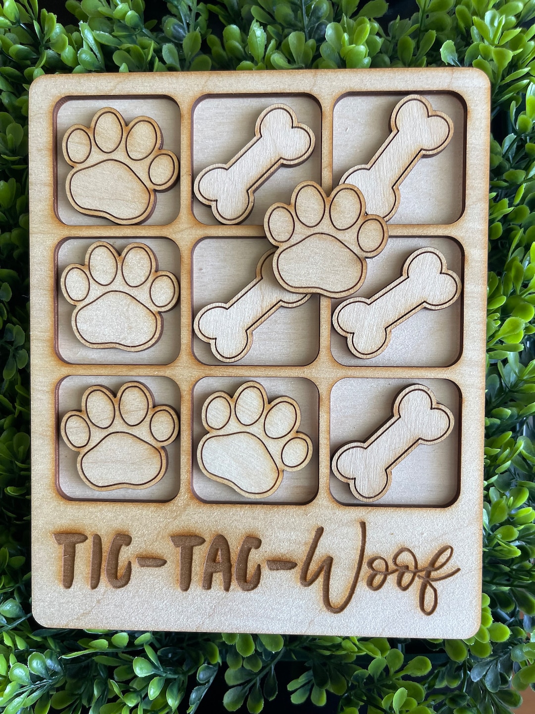Tic Tac Toe Woof Game DIY - Dog Pet Rescue Lover Mom Dad Gift Present ...
