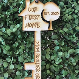 Our First Home Key Ornament - New Home Realtor Gift Real Estate Present ...