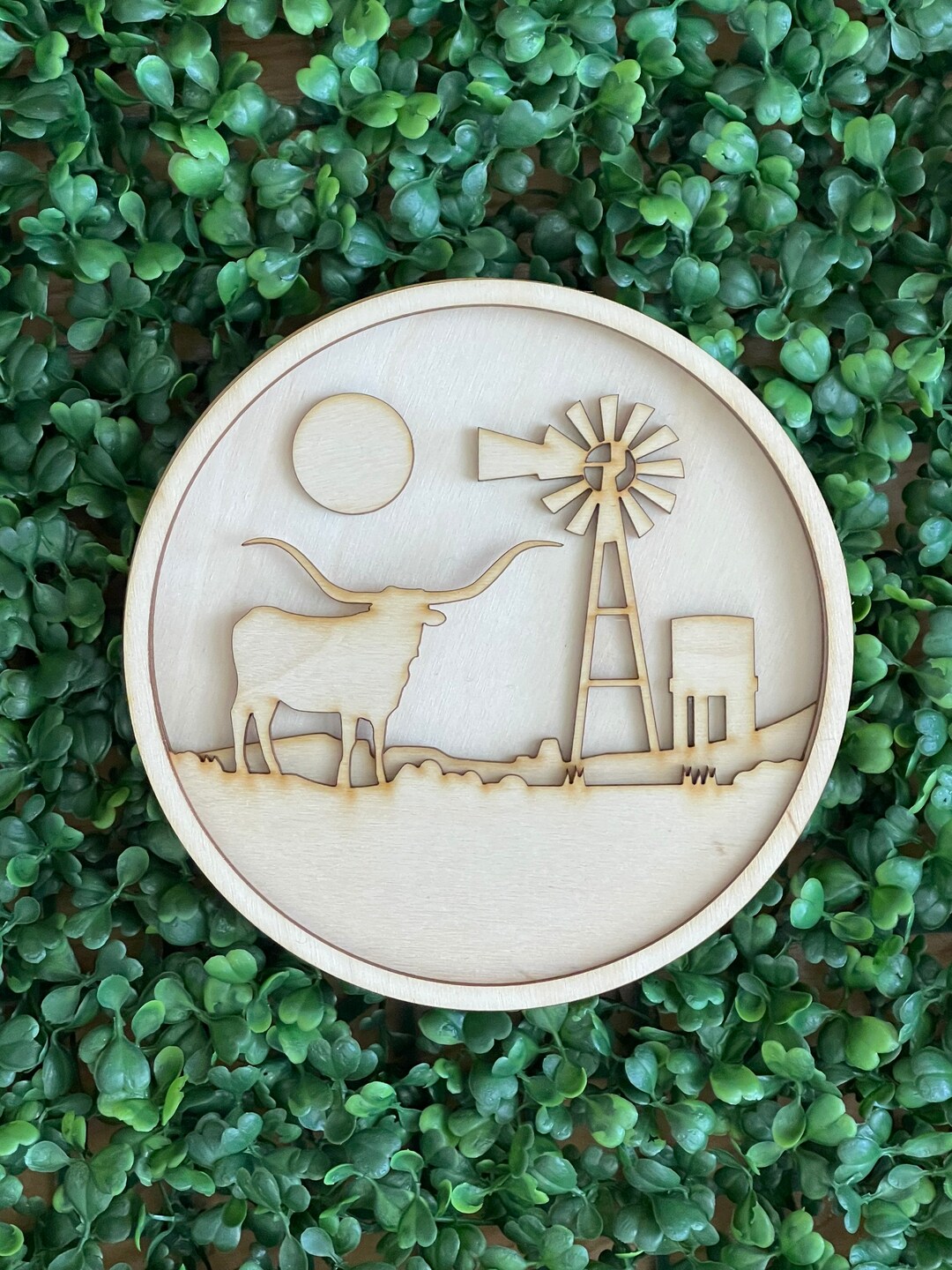 DIY Longhorn Wood Sign Shelf Sitter - Round Multi Layer Home Decor ...