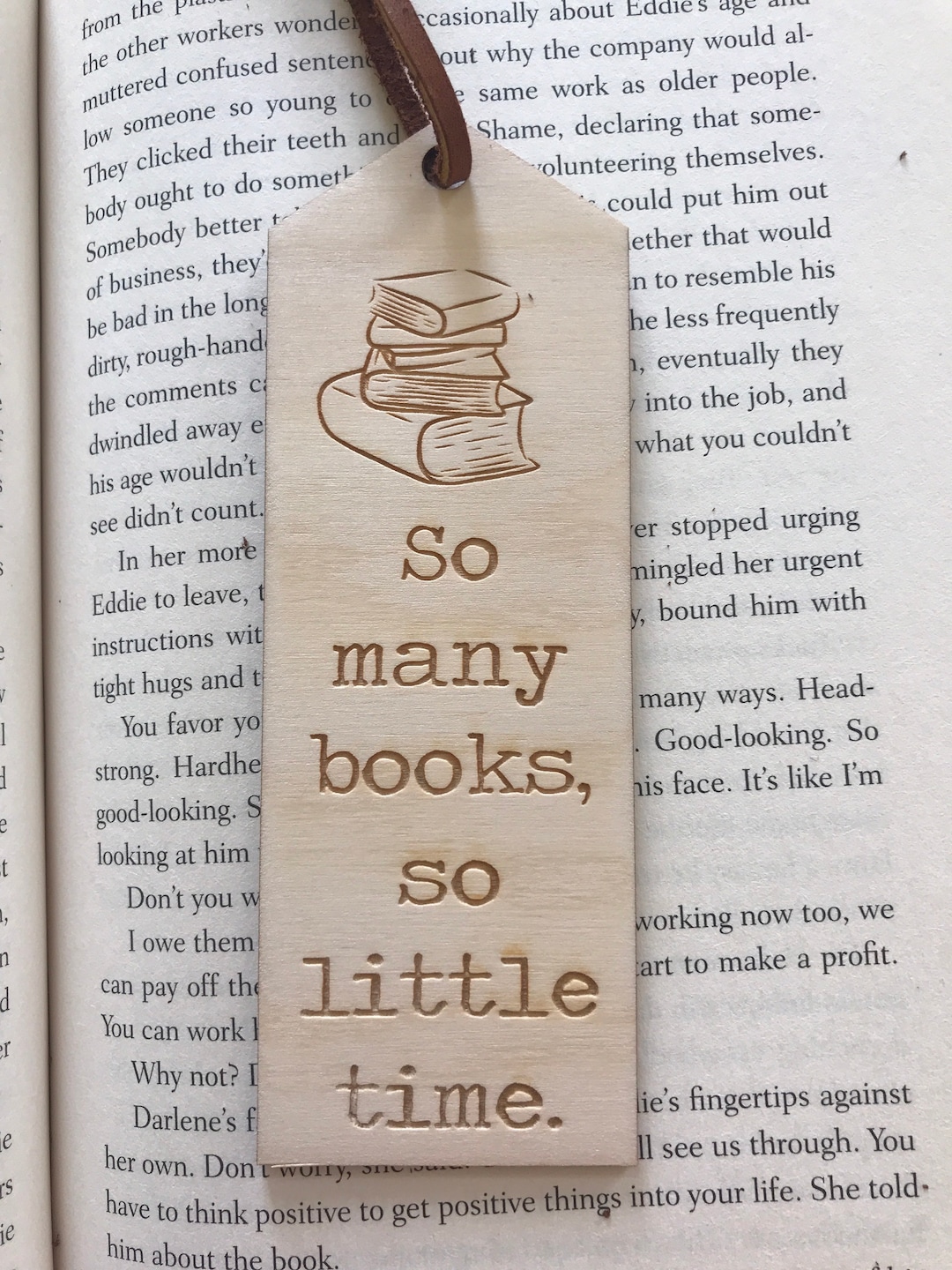 Wood Bookmark - so Many Books, so Little Time Laser Engraved Reading ...