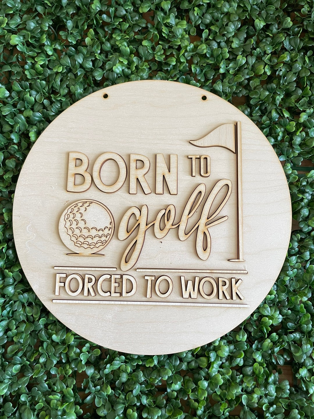 Golf DIY Wood Sign - Born to Golf Unfinished Cut Out Door Hanger Wall ...