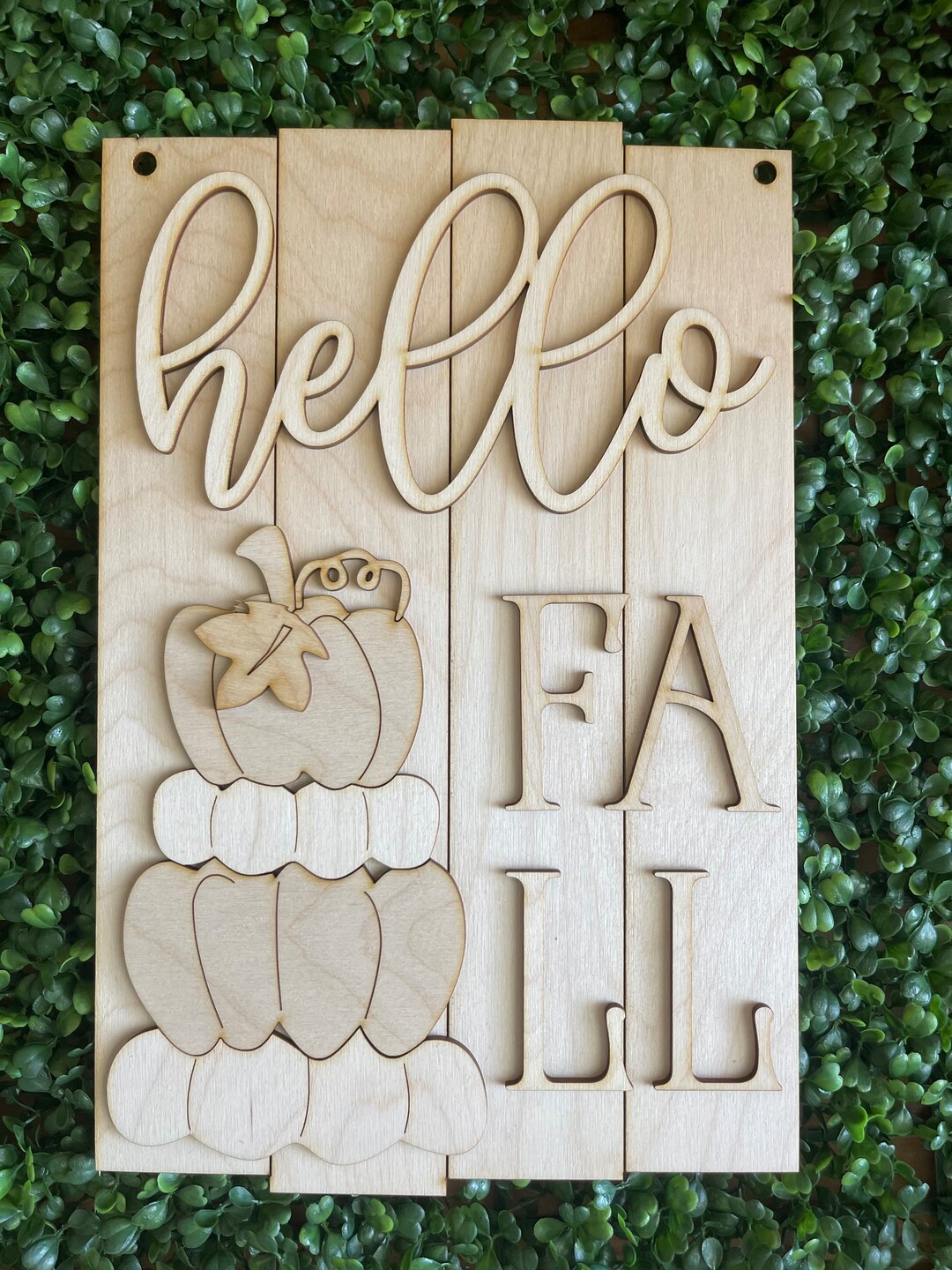 Fall DIY Wood Sign - Hello Fall Rectangle Unfinished Cut Out Home Decor ...