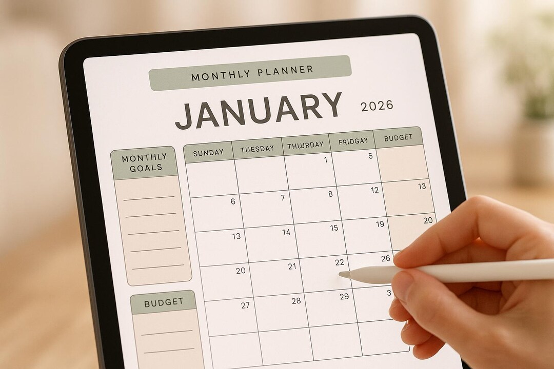 Digital Planner for iPad | Goodnotes Hyperlinked Planner | 2026 Dated ...