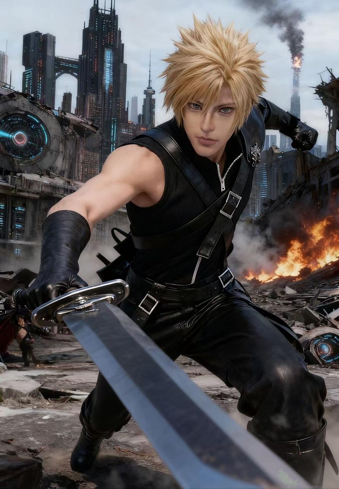 Cloud Strife Cosplay Outfit — Heroic Warrior Costume, Black Battle ...